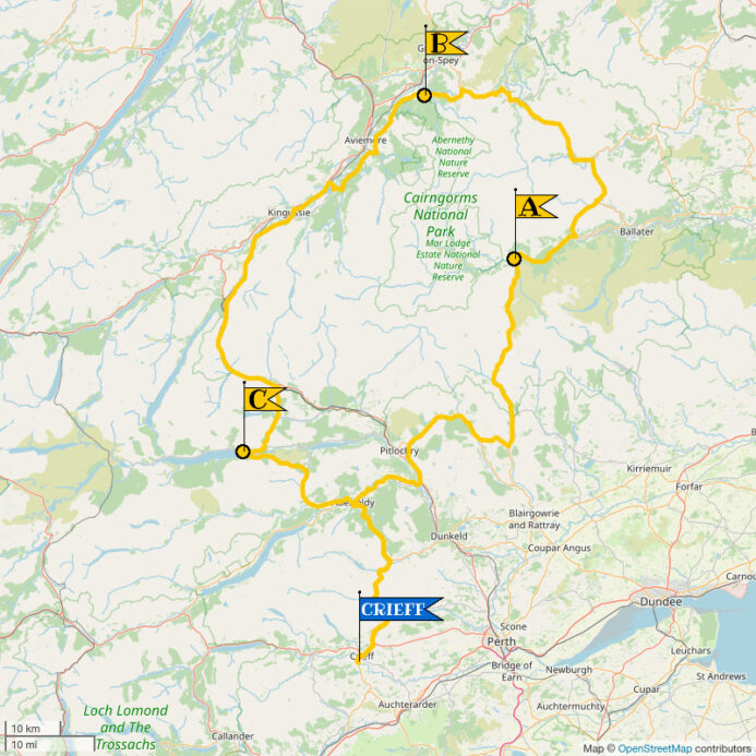 Crieff Cloverleaf - Scotland's free motorbike touring routes