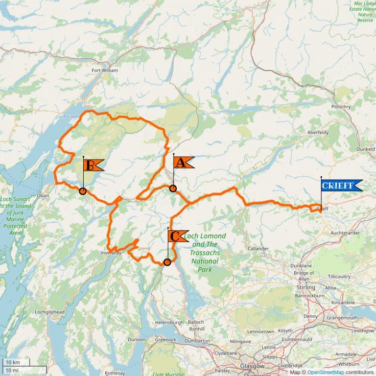 Crieff Cloverleaf - Scotland's free motorbike touring routes