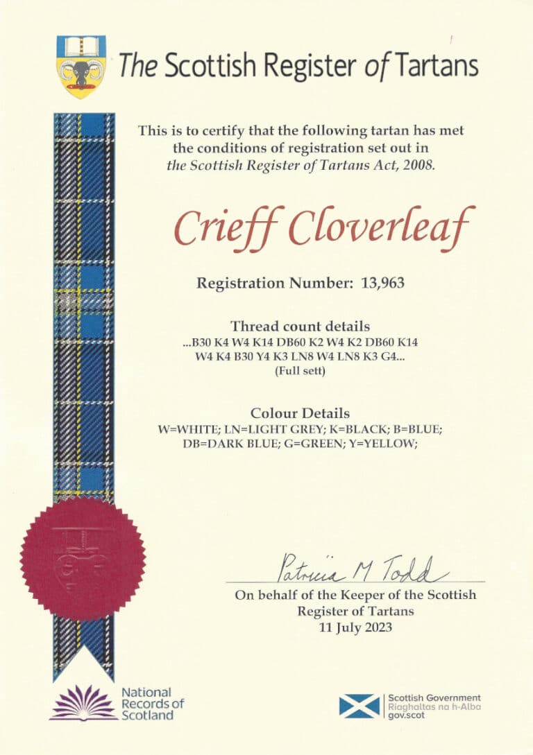 Meet our very special Crieff Cloverleaf Tartan!
